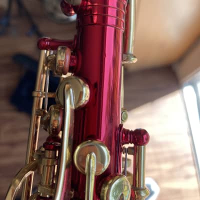 Selman Curved Soprano Saxophone Red and Gold | Reverb