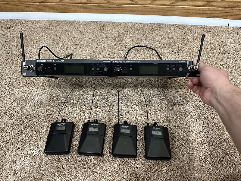 Shure PSM300 Rack Pair With 4 P3RA Receivers | Reverb