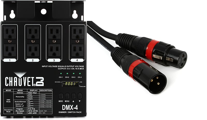 Chauvet DJ DMX-4 4-Ch DMX Dimmer/Switch Pack Bundle with | Reverb