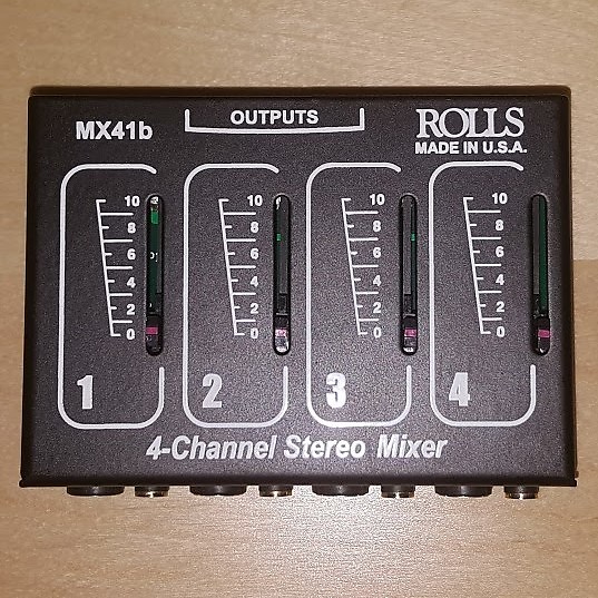 Rolls MX41B Stereo 4 Channel 1/4 & 1/8 Mixer Pass | Reverb