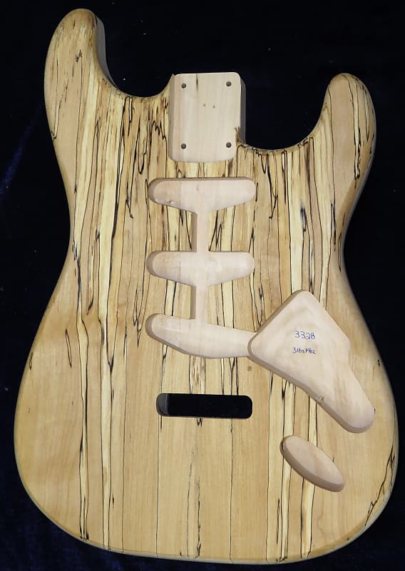 Spalted Maple Top / Basswood Strat body - Standard - 3lbs | Reverb