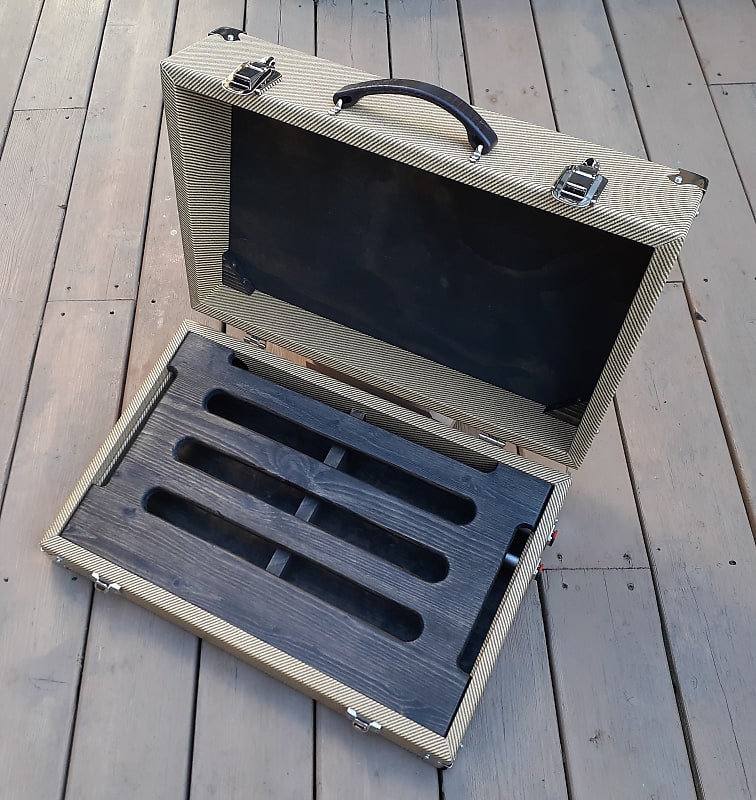 Large Handcrafted Tweed Tolex Guitar Pedalboard Case Combo | Reverb