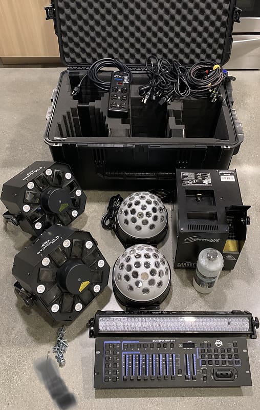 American DJ Stinger 2, Jelly Dome, Mega Bar, Hurricane Hazer, | Reverb