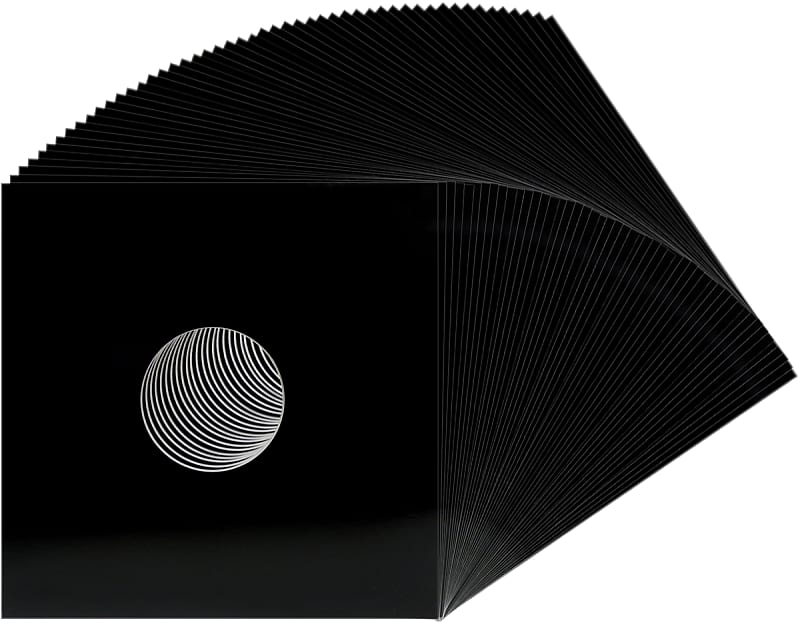 (50) 12JWBKHH 12" Glossy Black Record Jackets with Hole LP | Reverb