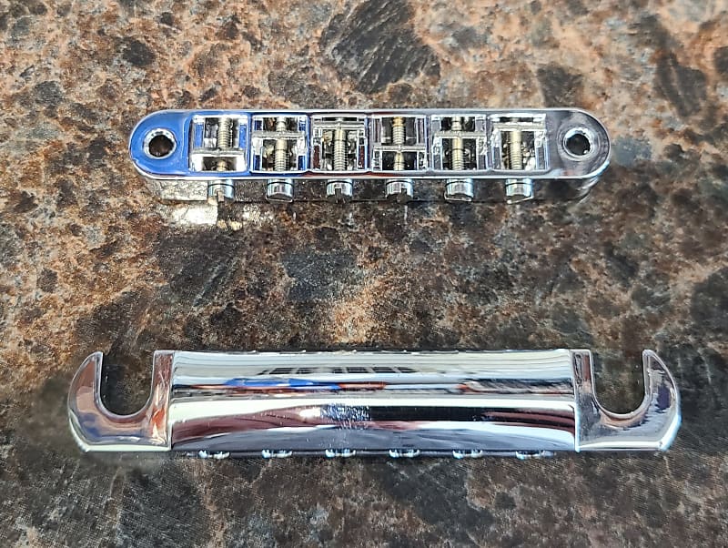 Gibson Or Epiphone Bridge and Tailpiece - Chrome | Reverb