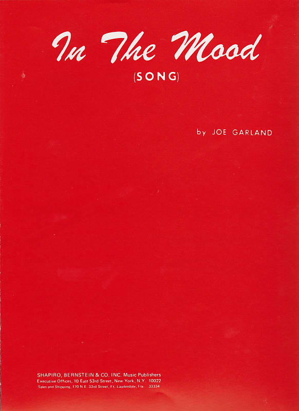 . "In The Mood" Sheet Music by Joe Garland P/V/G Published | Reverb