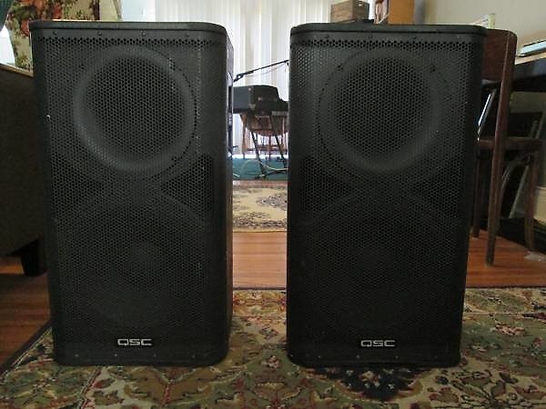 QSC HPR 122i Powered 12" PA loudspeakers with Stands! | Reverb