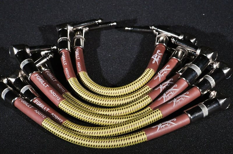 Fender Custom Shop Patch Cables (6-Pack) Tweed Right Angle | Reverb