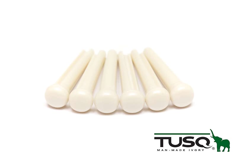 Graph Tech Tusq Traditional Style Bridge Pins, White | Reverb