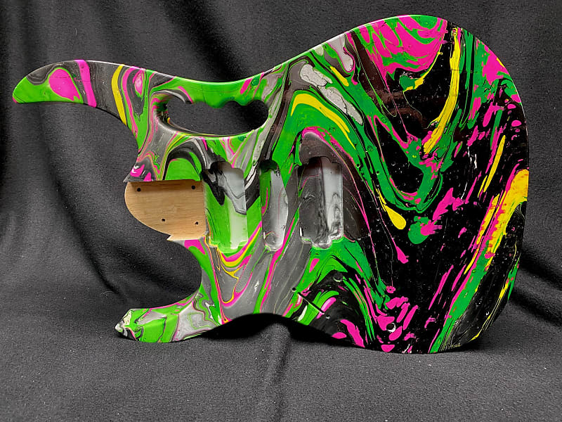LEFTY multicolor swirl, Alder 6 string JEM style guitar body, | Reverb