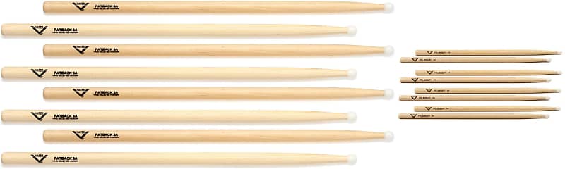 Vater Hickory Drumsticks 4-pack - Fatback 3A - Nylon Tip | Reverb