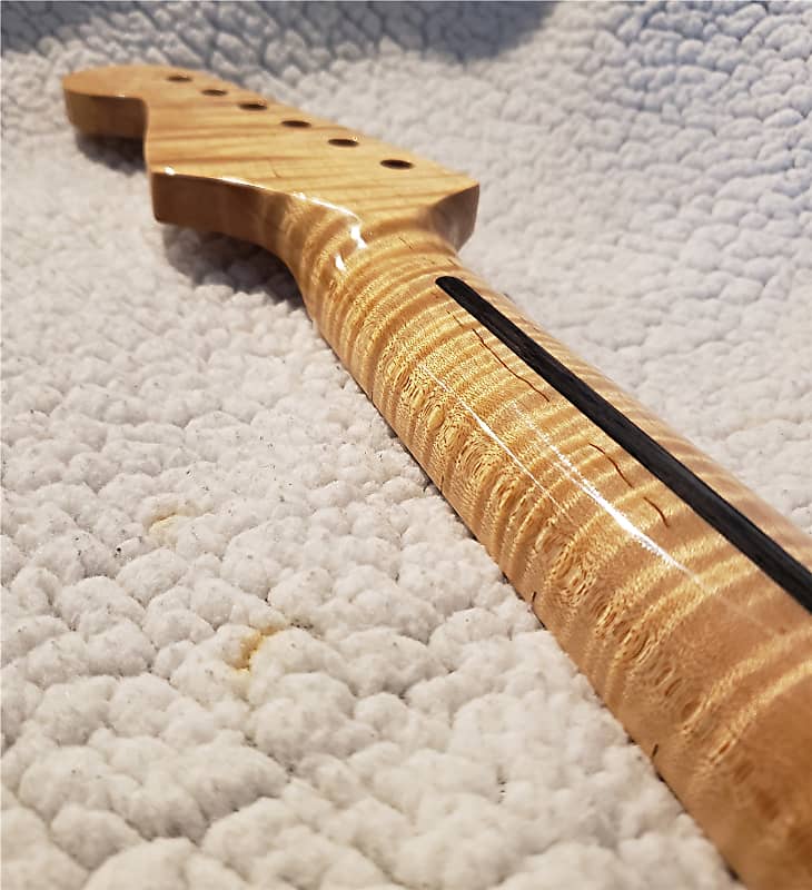 Amazing USA made,Roasted Blonde flame maple neck,Made to fit | Reverb
