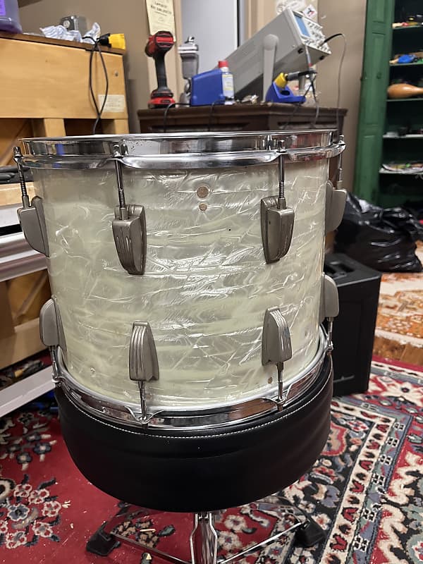 Ludwig 1960s 14x10 rack tom conversion White marine pearl | Reverb