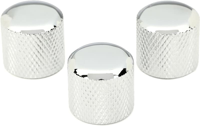 920D Custom Dome-top Knurled Metal Knobs - Chrome 3-pack | Reverb