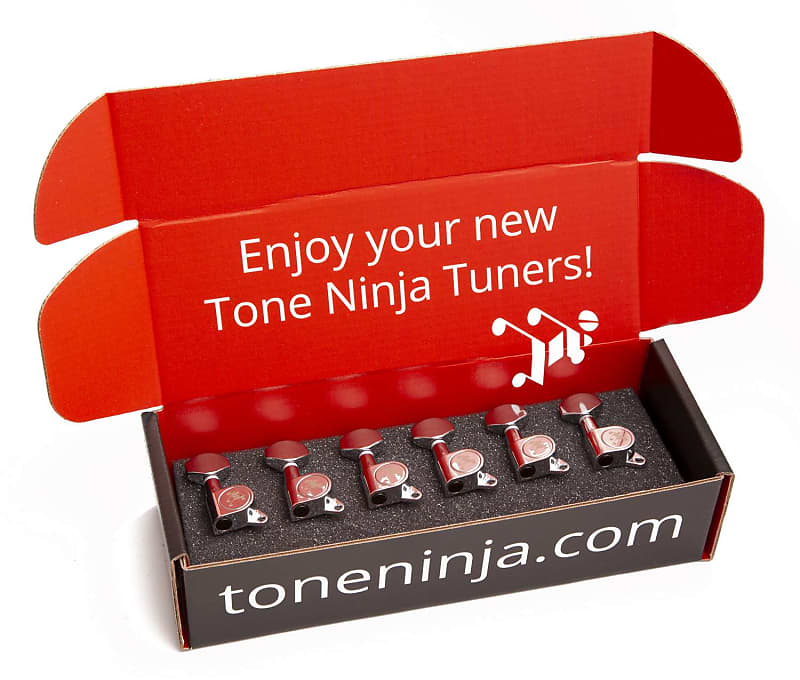 Genuine Tone Ninja Tuners, 6 Inline Staggered, Chrome | Reverb UK