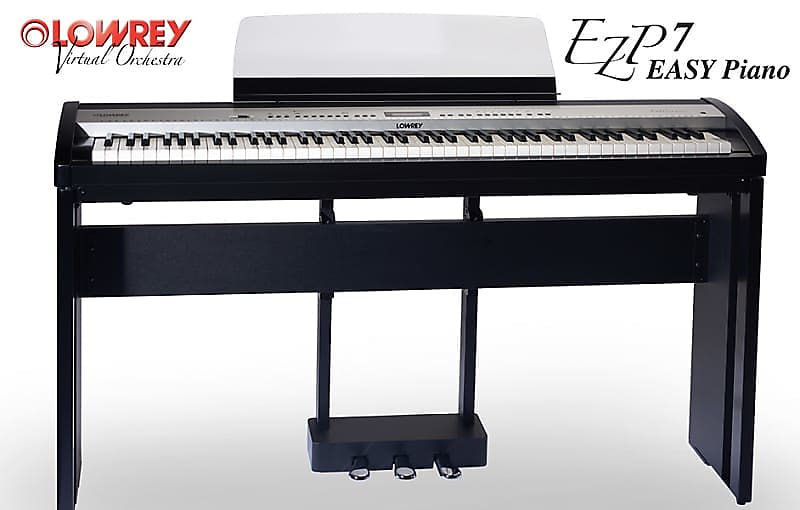 Lowery Lowery EZP7 Easy Piano With Stand & Pedals 2020 Silver | Reverb