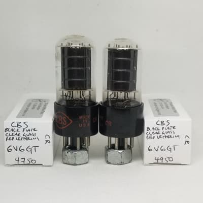 1956 CBS 6V6GTY 6V6GT JAN Mil-Spec Tubes, Matched Pair, | Reverb