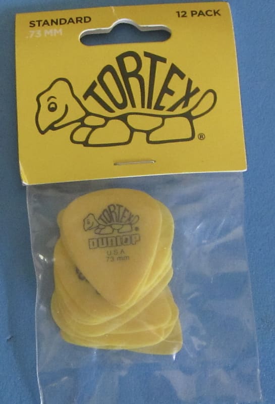 12 Dunlop Tortex .73mm picks Yellow | Reverb