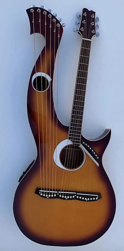 Custom 6+6+8 Strings Harp Guitar Double Necks with EQ | Reverb