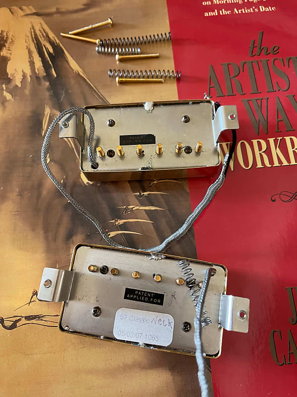 Gibson Classic 57 PAF humbucker pickup set - GOLD | Reverb