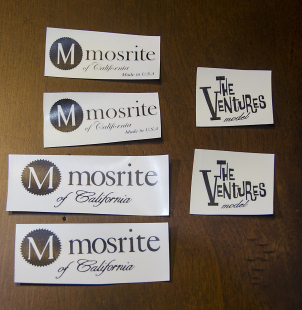 Mosrite headstock decals set of 6 Black | Reverb
