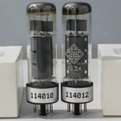 1MP EL34 6CA7 Telefunken Power Tubes "O" Getter Made in | Reverb