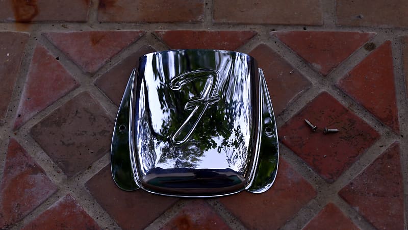 Vintage 1976 Fender Jazz Bass Bridge Cover Plate USA Chrome | Reverb