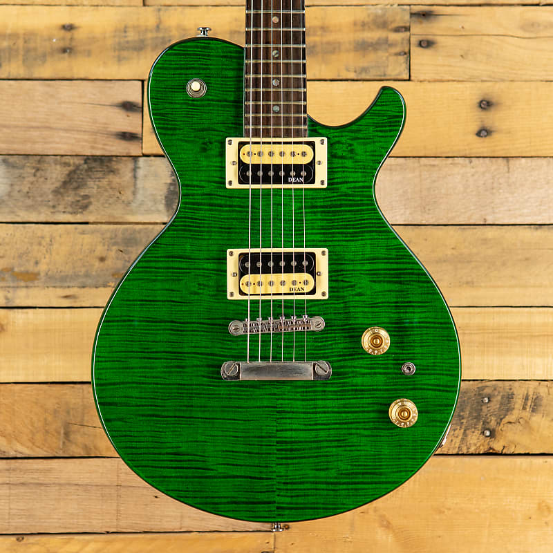 Dean Evo Flame Top 6-String Electric Guitar - Green | Reverb