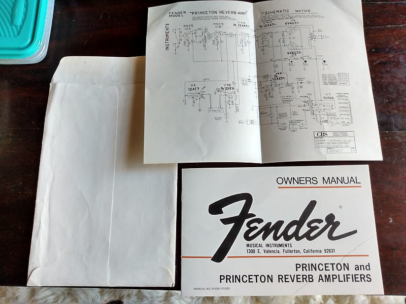 1974 Fender Princeton / Reverb Original Manual, Schematic, | Reverb