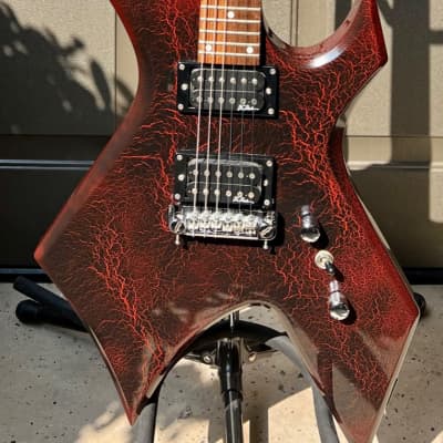 B.C. Rich Warlock Bronze Series Black / Red Crackle "The | Reverb