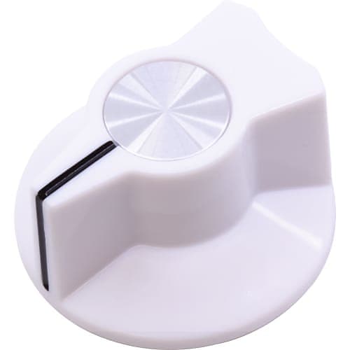 White Knob - Plastic, Set Screw, Skirted Pointer, 1.125” | Reverb