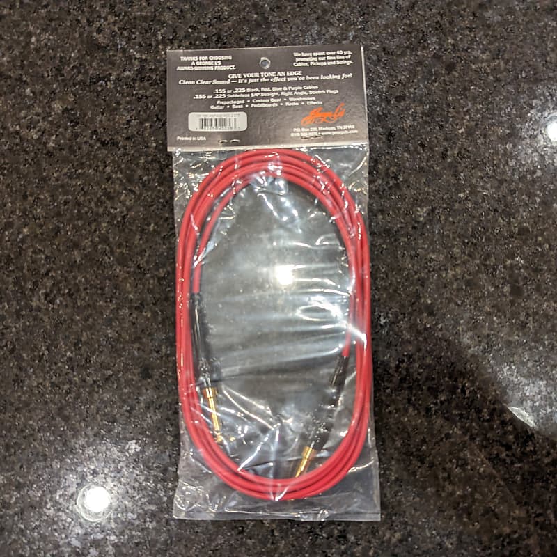 George L's 10' .155 Vintage Red Instrument Cable 2022 | Reverb