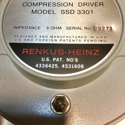 Renkus-Heinz Vintage SSD-3301 Midrange Compression Driver | Reverb