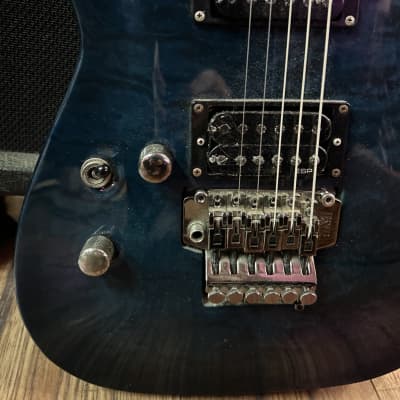 ESP LTD MH-100 QM - See Thru Aqua | Reverb