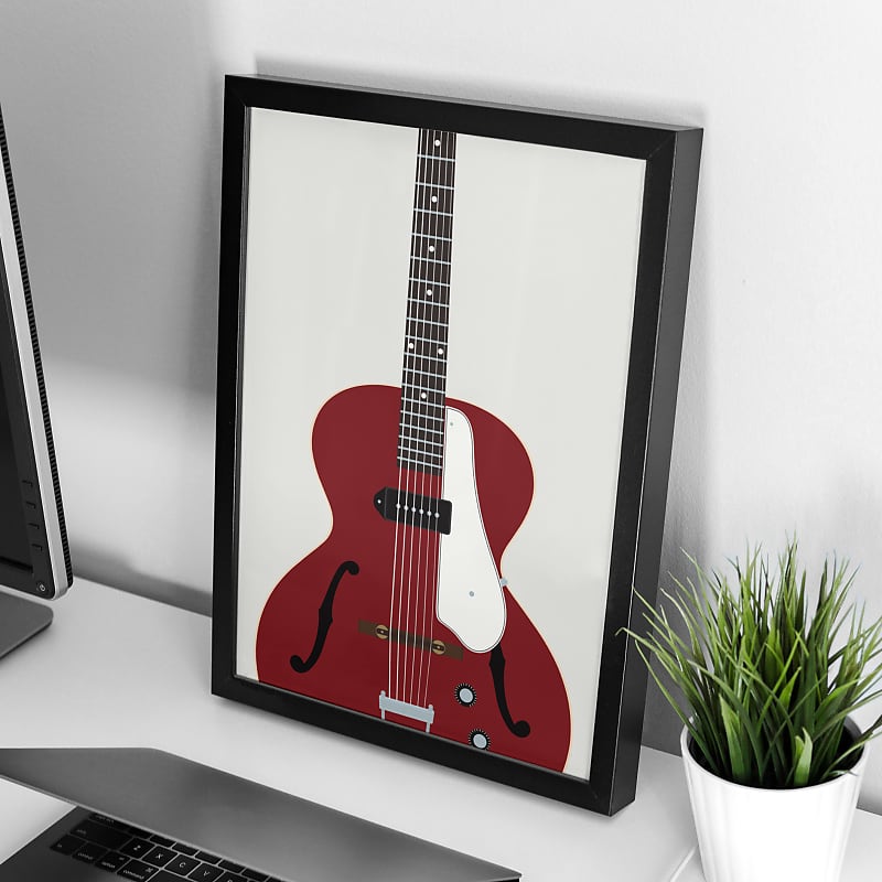 Century Guitar Print - Epiphone Electric Guitar Poster, | Reverb