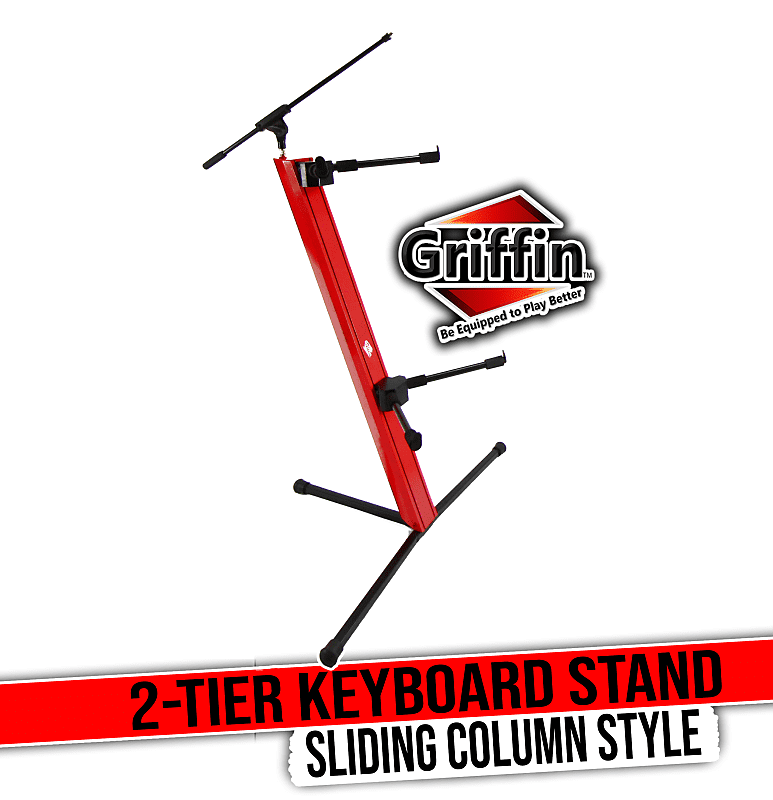 2-Tier Column Keyboard Stand with Mic Boom Arm by GRIFFIN | | Reverb