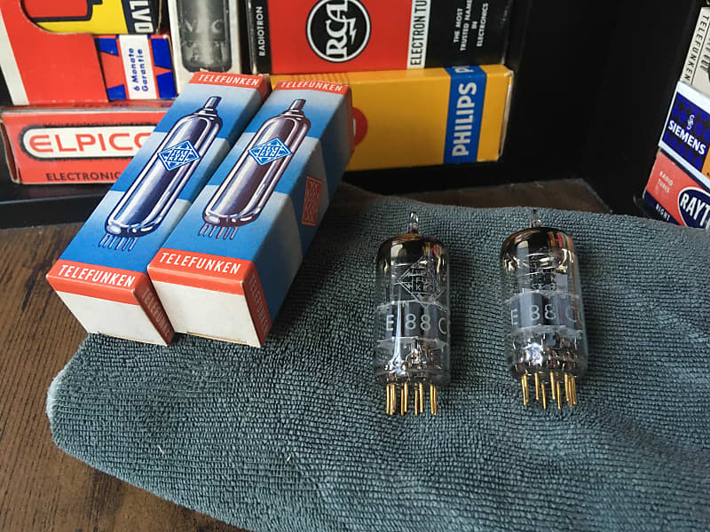 2 Matched NOS Telefunken E88CC/6922 Gold Pin Diamond Germany | Reverb