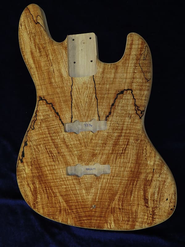 Flamed Spalted Maple Top/ Aged Cottonwood Jazz J-BASS Style | Reverb