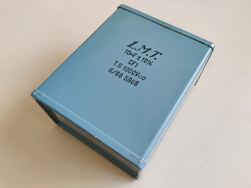 1x Vintage L.M.T. PIO 10uF 1000V Paper In Oil Capacitor | Reverb