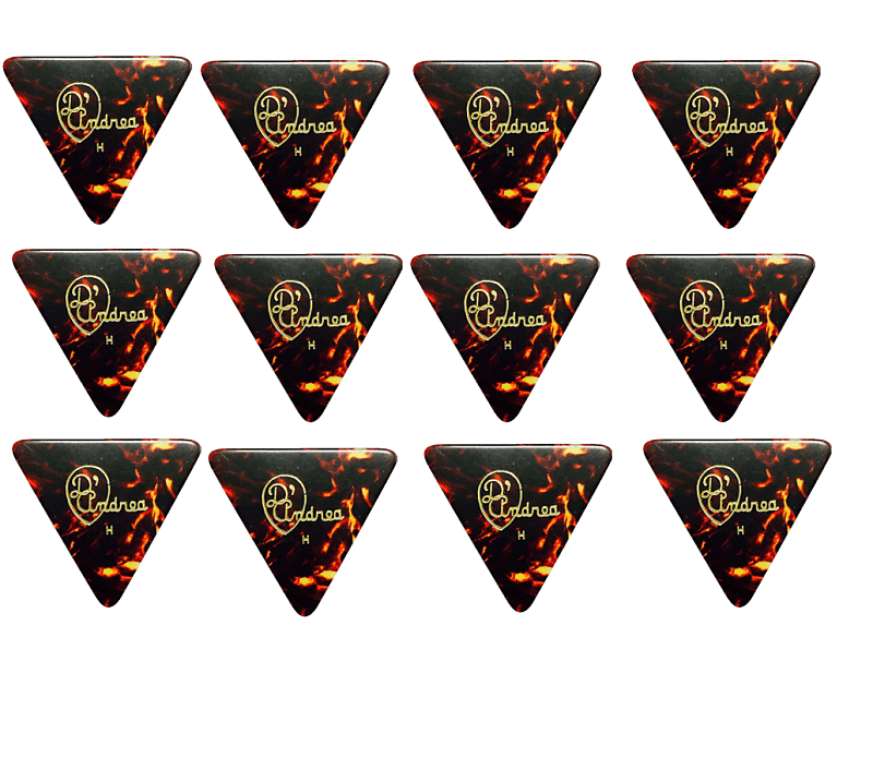 D'Andrea 355 Triangle Celluloid Guitar Picks One Dozen Heavy | Reverb