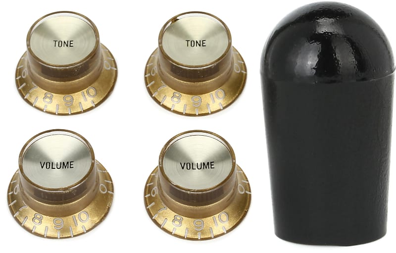 Gibson Accessories Top Hat Knobs with Inserts 4-pack - Gold | Reverb