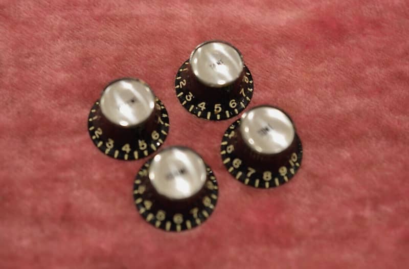 Vintage 1960's Gibson Black Reflector Knob Set - ES-335tdc SG | Reverb