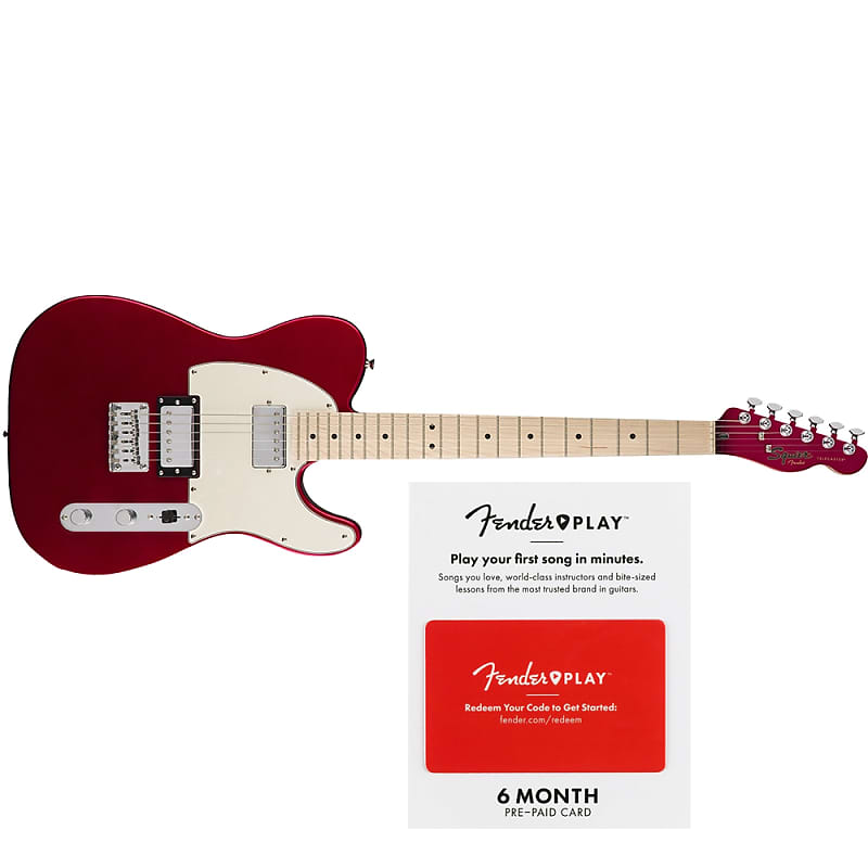 Fender Contemporary Telecaster HH Guitar, Dark Red w/ 6-Month | Reverb