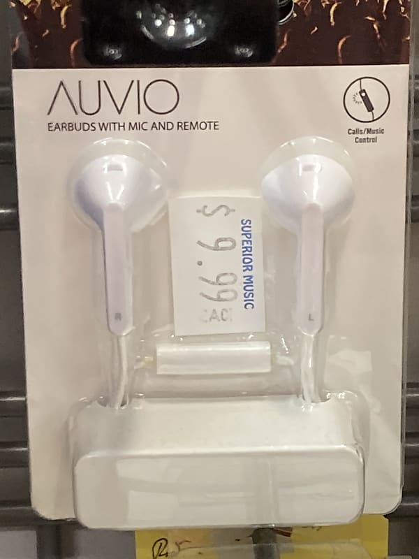 AUVIO Earbuds with mic and remote 2023 - White | Reverb