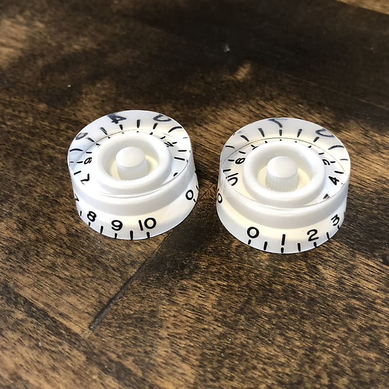 Allparts Gibson Style Speed Knob White Pair | Reverb