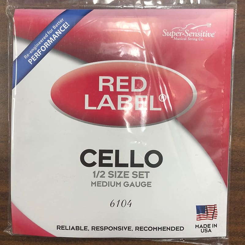 Red Label 6014 Red Label Cello Medium Gauge Strings | Reverb