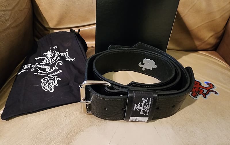 Red Monkey Classic 2” Guitar Strap, Black + Silver | Reverb