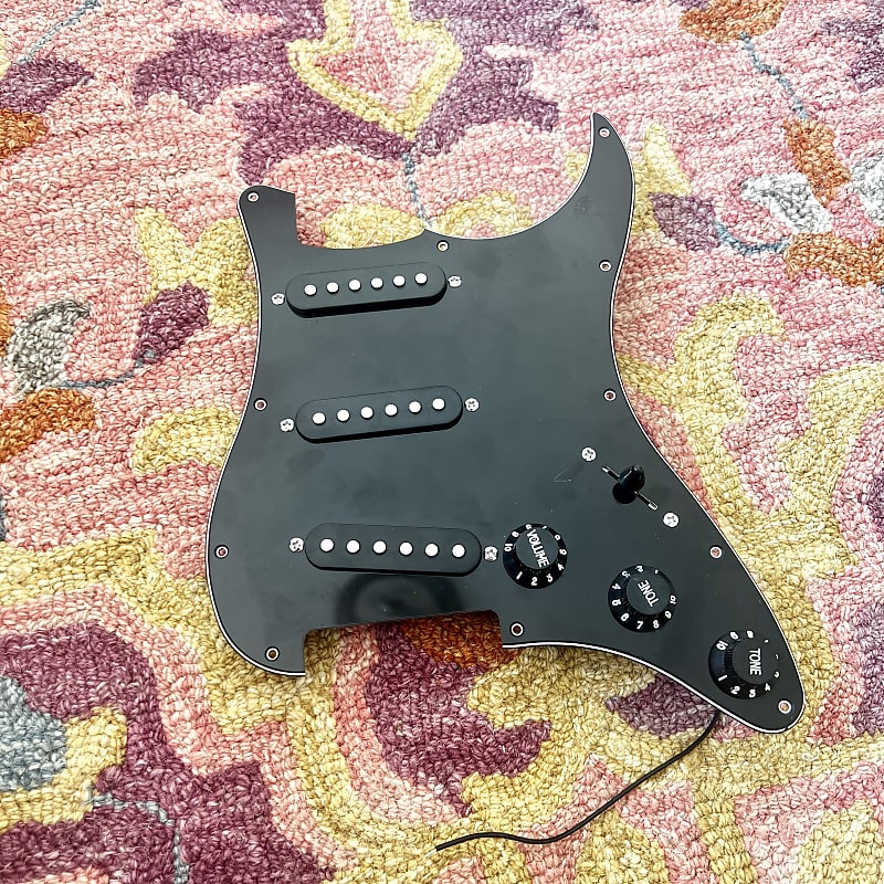 Loaded Stratocaster Pickguard - Black | Reverb