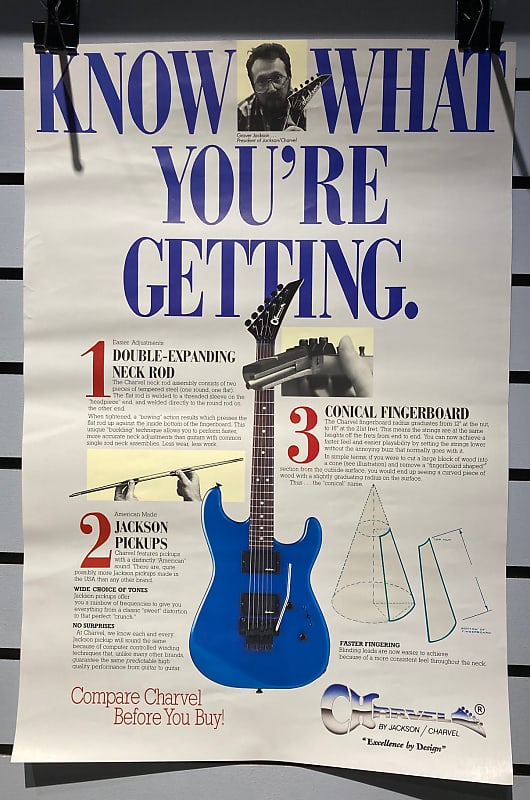 Charvel Jackson Guitar Dealer Poster Sign Display | Reverb
