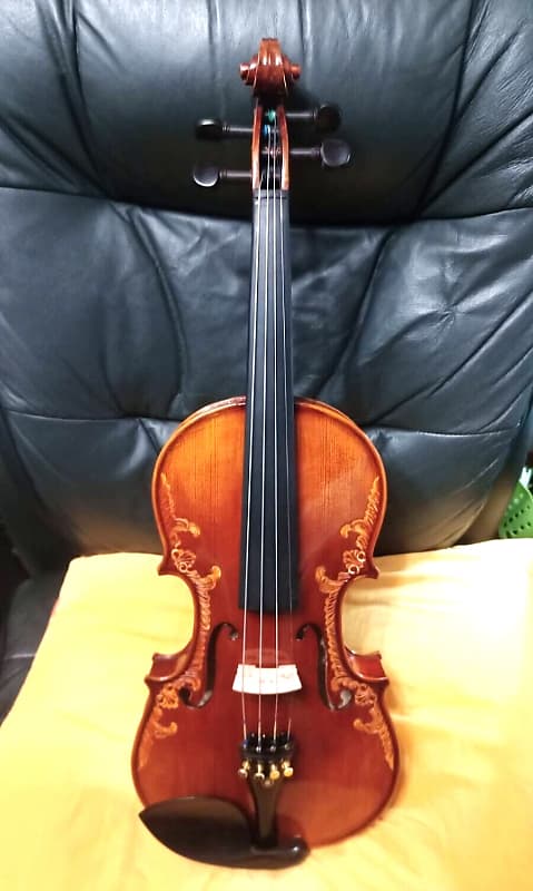 Beautiful Hand Carved All Solid Wood Violin 4/4 | Reverb